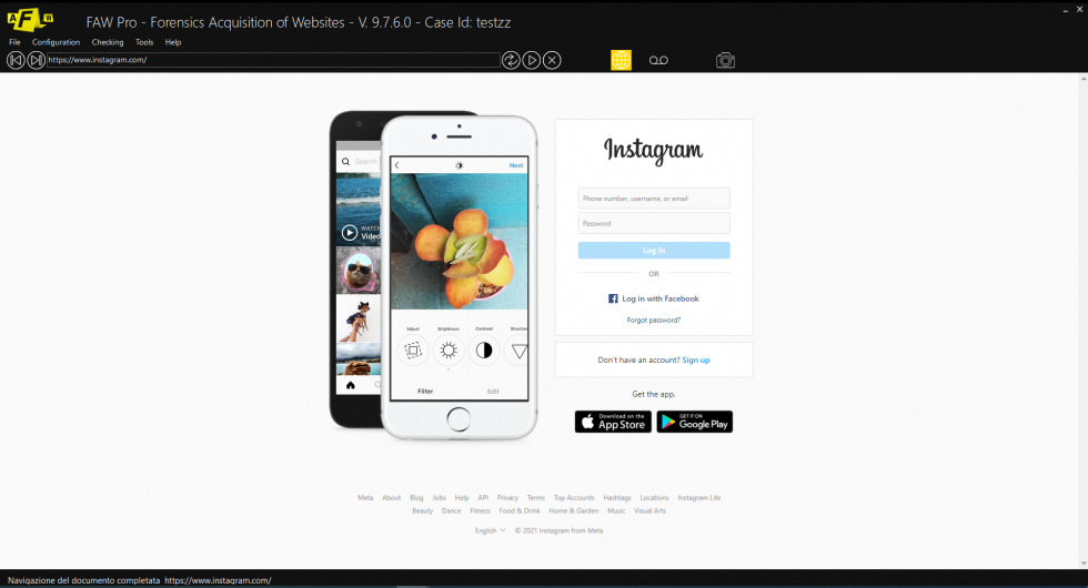 Using the FAW Instagram tool - FAW - Forensics Acquisition of Websites Using the FAW Instagram tool - FAW - Forensics Acquisition of Websites